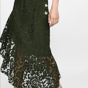 Zara | Skirts | Zara Asymmetrical Lace Ruffle Skirt | Poshmark
